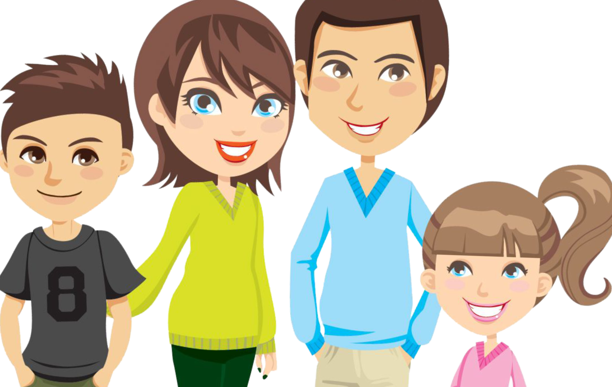 Cartoon Family Of 8